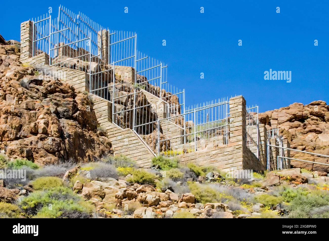 Entrance to Simon van der Stel's copper mine near the town of Springbok ...
