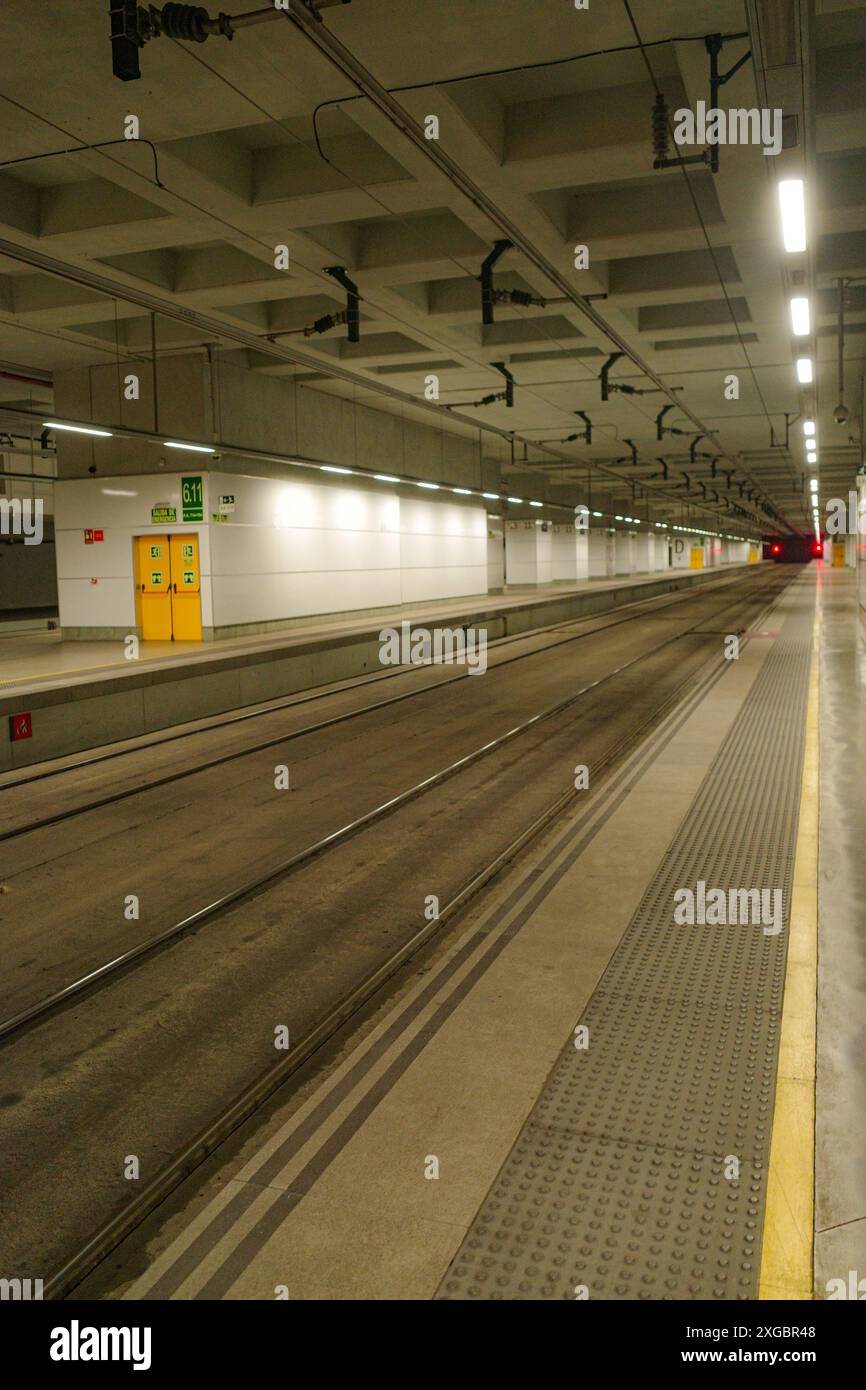 Girona, Spain - 6 July, 2024: Platforms at Girona high speed train ...