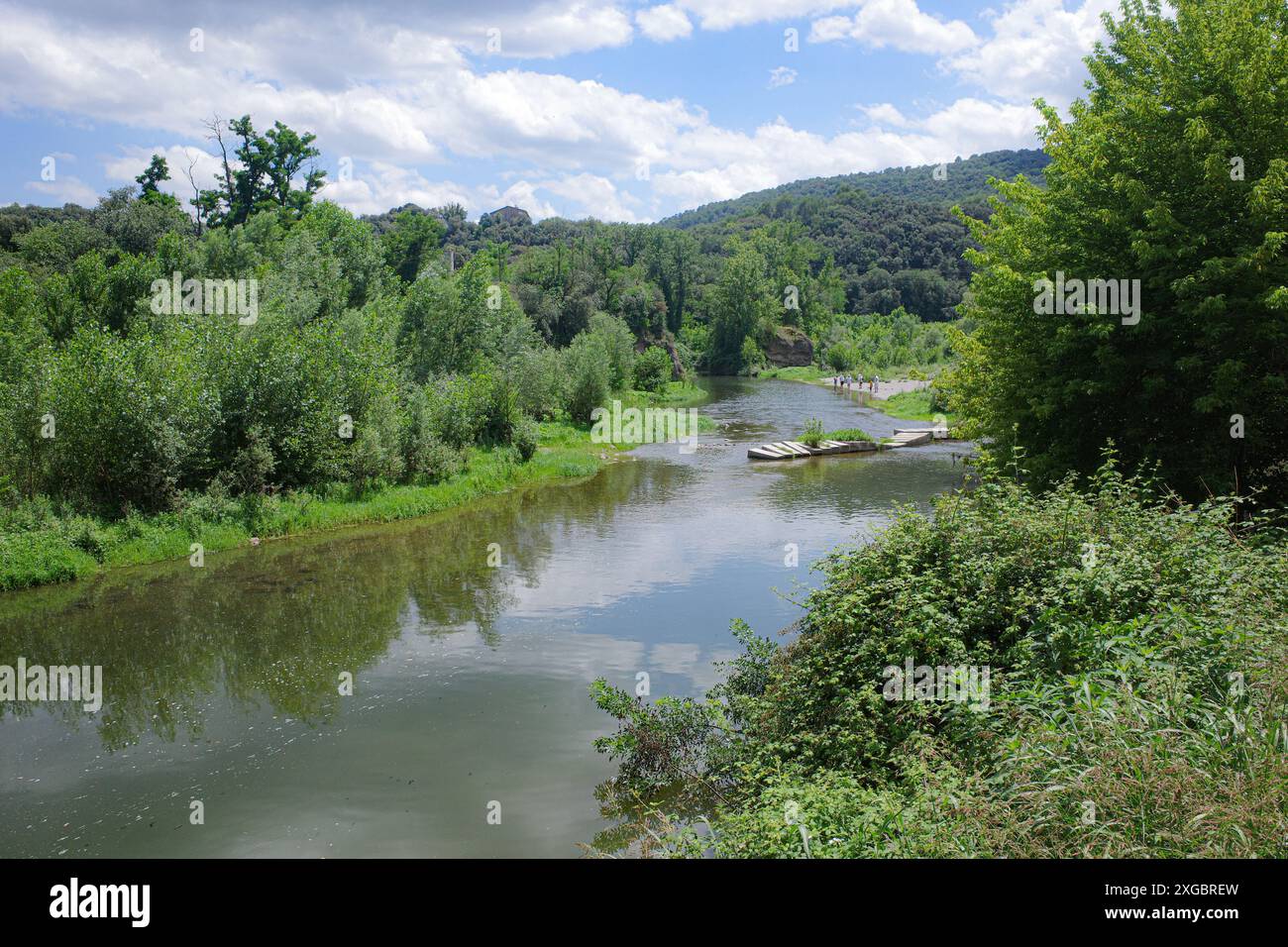 Girona, Spain - 7 July, 2024: The River Fluvia at Besalu, Catalonia ...