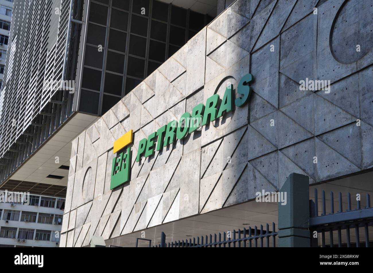 Facade of the EDISE building of the Petrobras Company. Petrobras oil ...