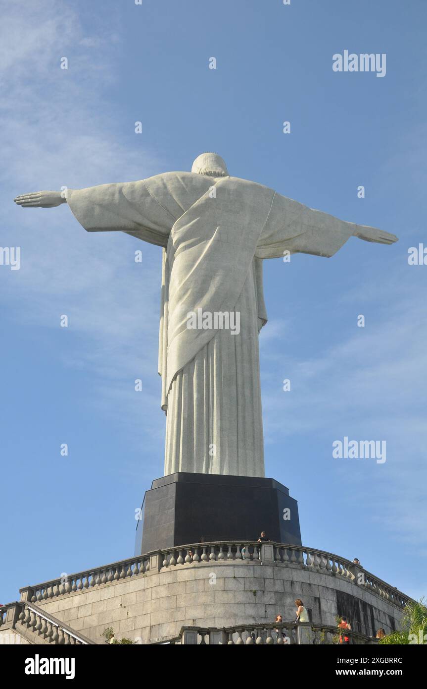 Christ the Redeemer, postcard of the city of Rio de Janeiro. Statue of ...
