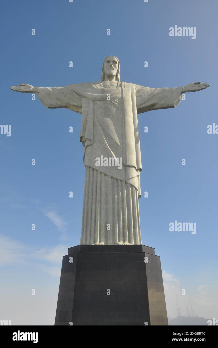 Christ the Redeemer, postcard of the city of Rio de Janeiro. Statue of ...