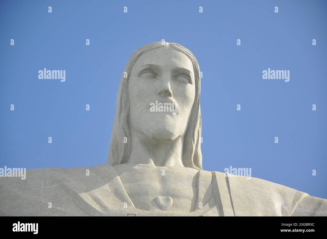 The face of Christ the Redeemer. Statue of Christ the Redeemer, wonder of the world, symbol of ...