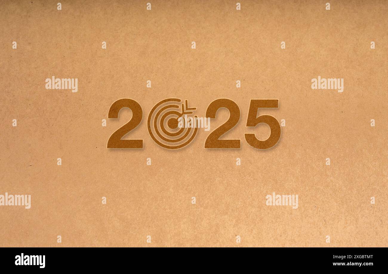 Happy new year 2025 with green business concept banner. 2025 year ...