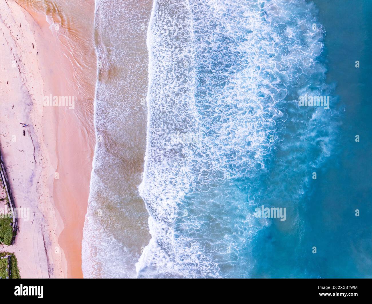 Aerial top view nature background of waves crashing in the ocean sea ...