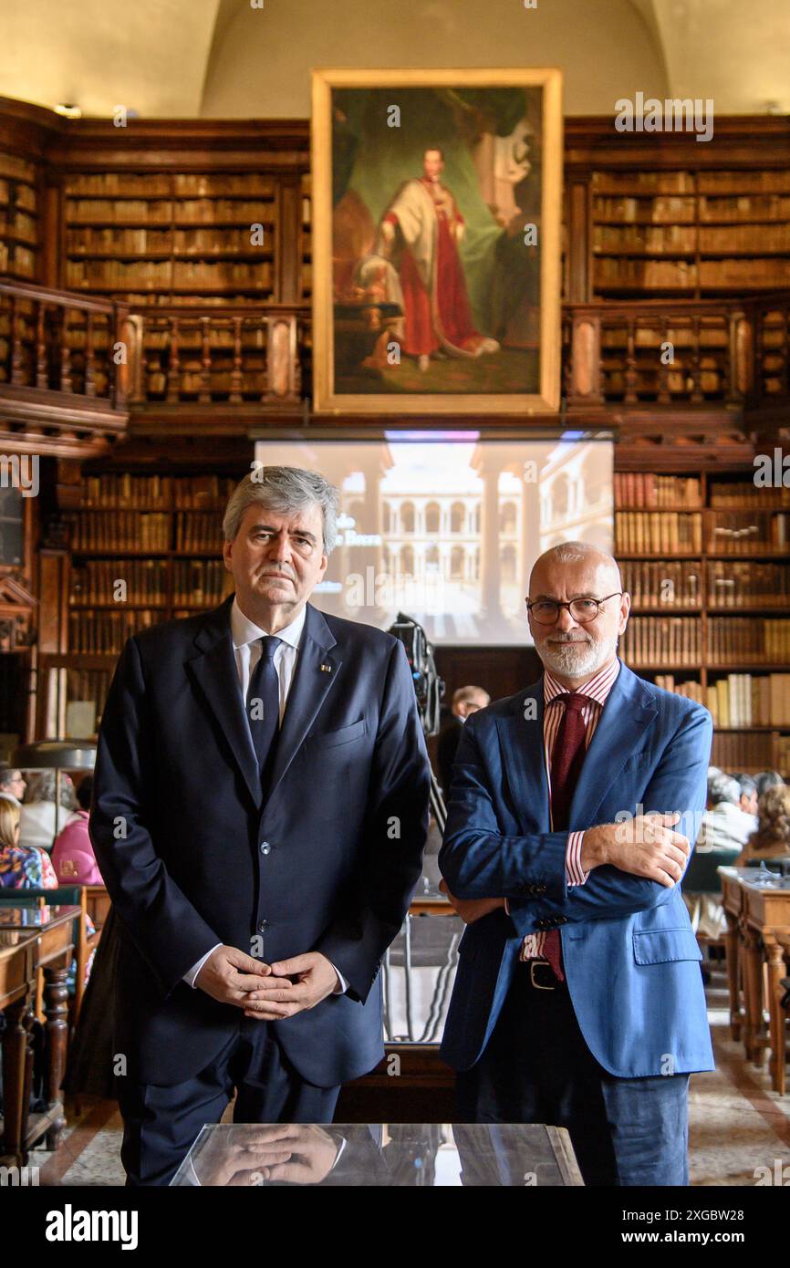 Milano, Italia. 08th July, 2024. Sottosegretario alla Cultura Gianmarco Mazzi e Direttore ...