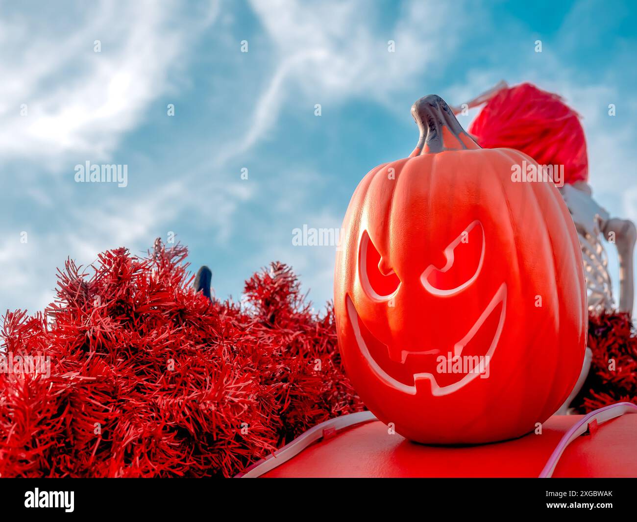 Halloween Jack o Lantern Pumpkins head with scary smiling face ...