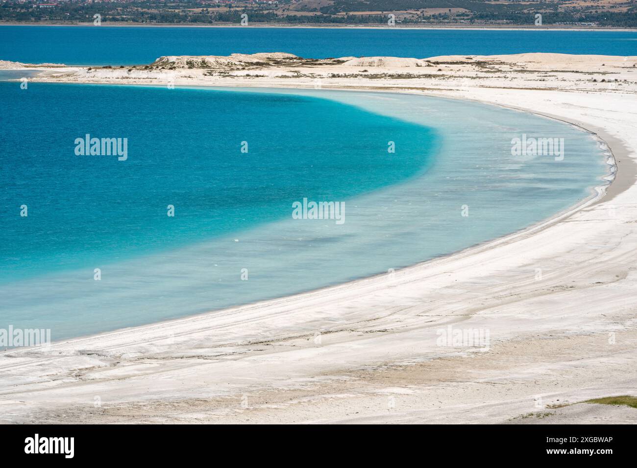Turquoise colored Salda Lake located in Burdur Turkey. Turkish name Salda Golu Stock Photo - Alamy