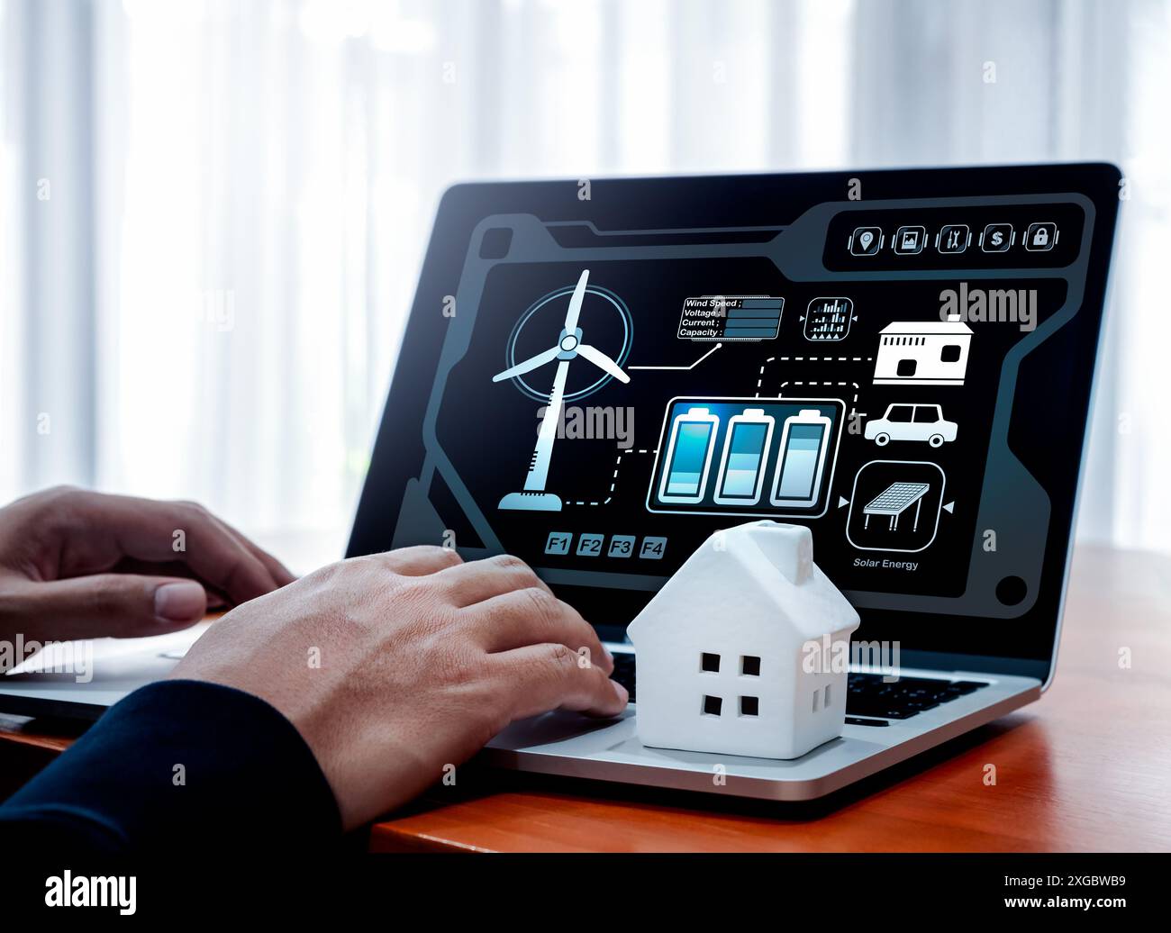 Smart home, power your home with renewable energy concept. Renewable ...
