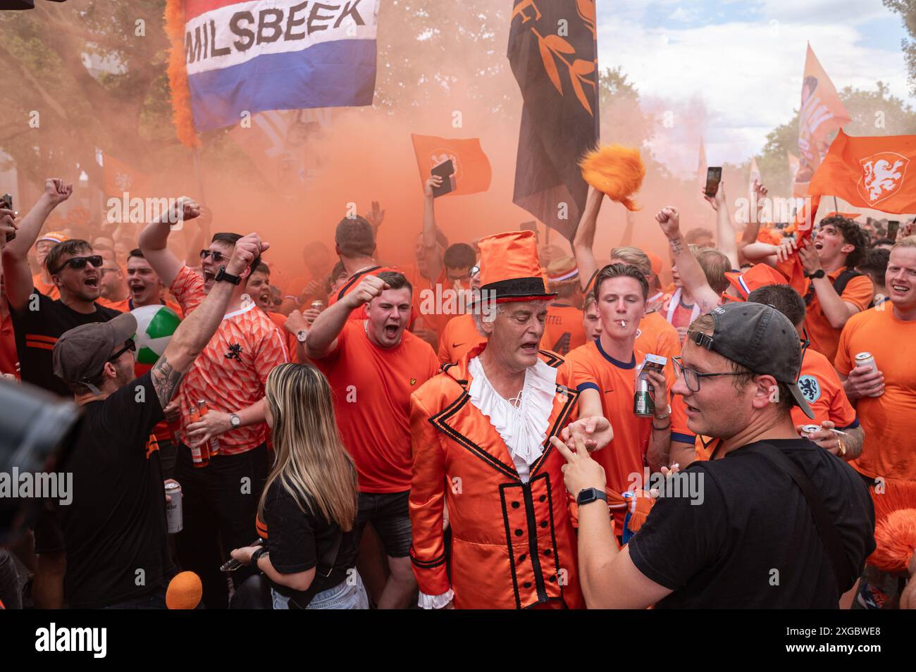 06.07.2024, Berlin, Germany, Europe - Fans of the Dutch national ...