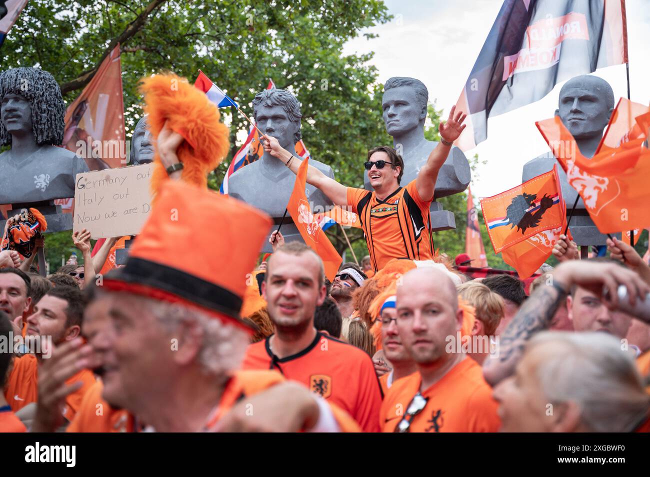 06.07.2024, Berlin, Germany, Europe - Fans of the Dutch national ...