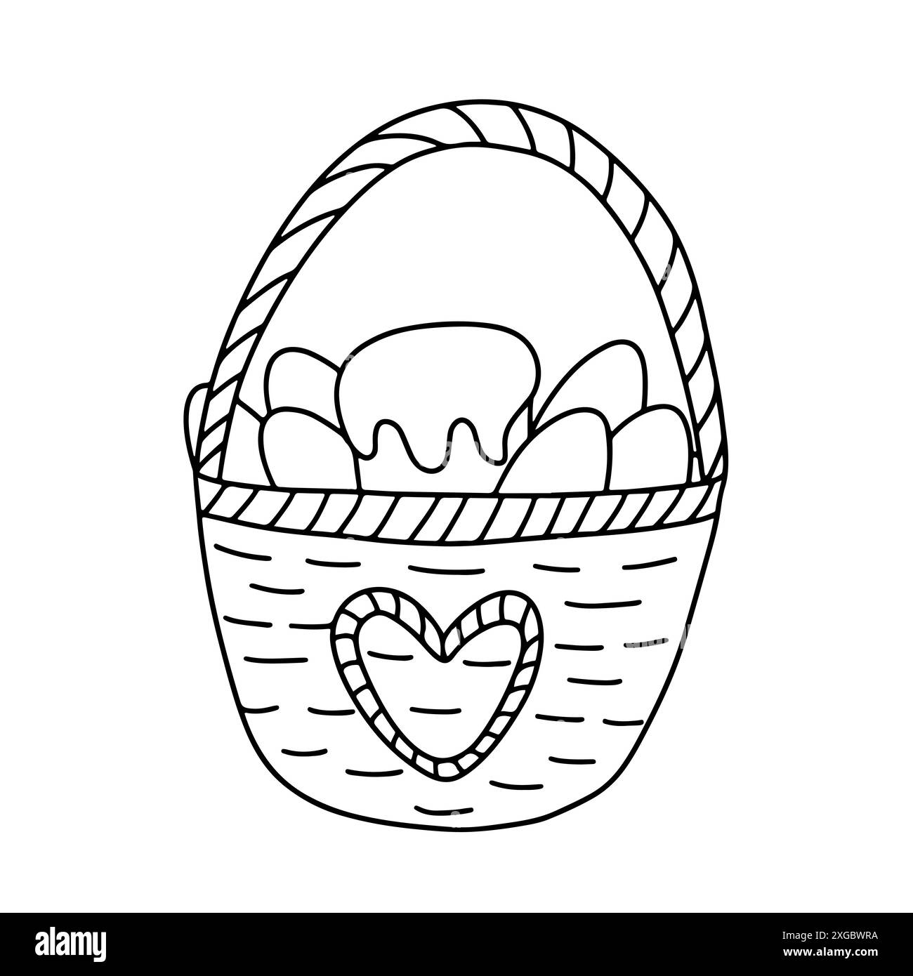 Egg basket illustration Black and White Stock Photos & Images - Alamy