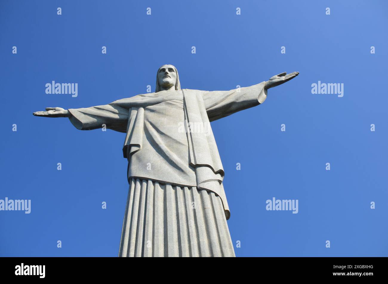 Christ the Redeemer, postcard of the city of Rio de Janeiro. Statue of ...