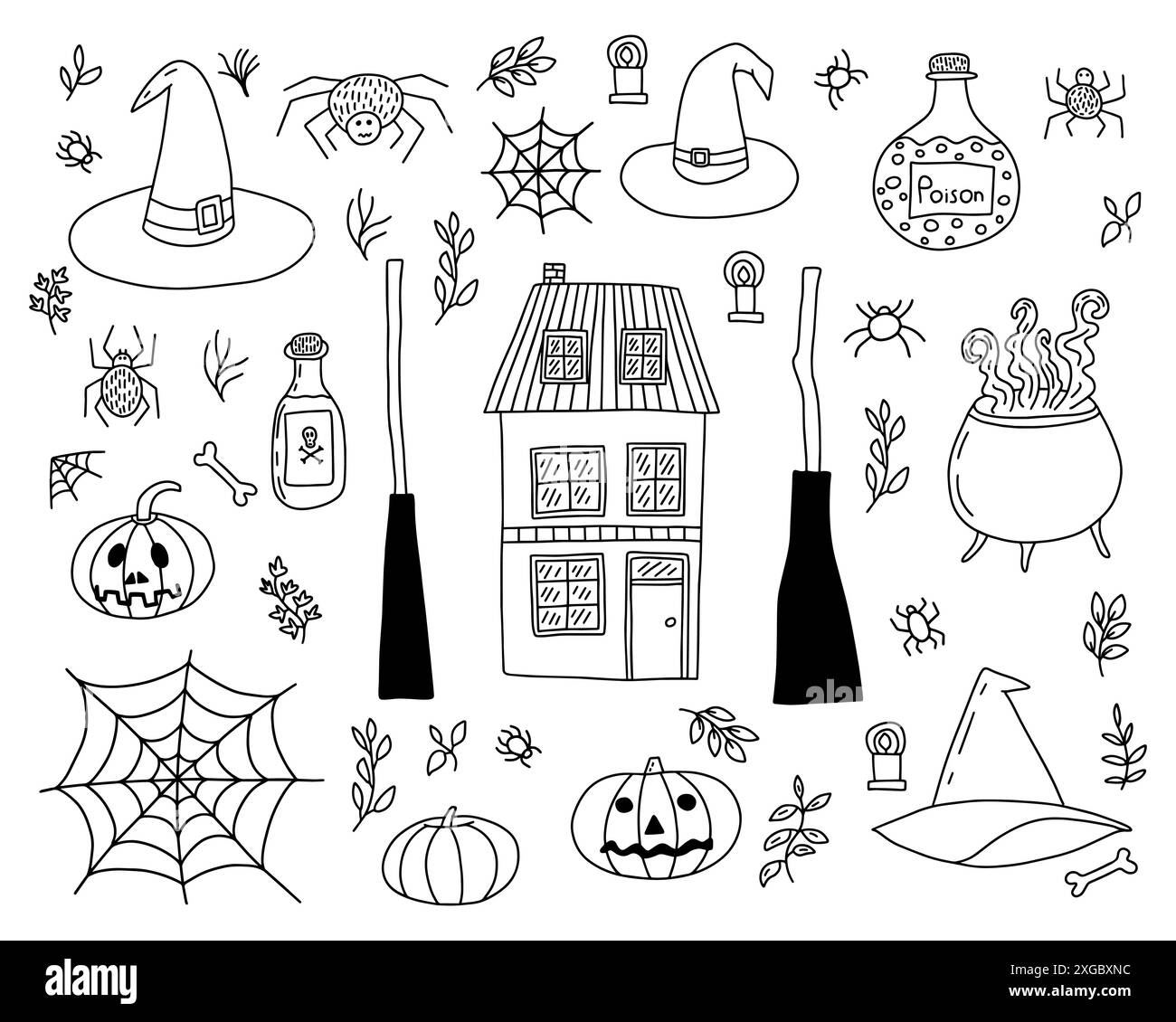 Vector Halloween doodle set Stock Vector Image & Art - Alamy