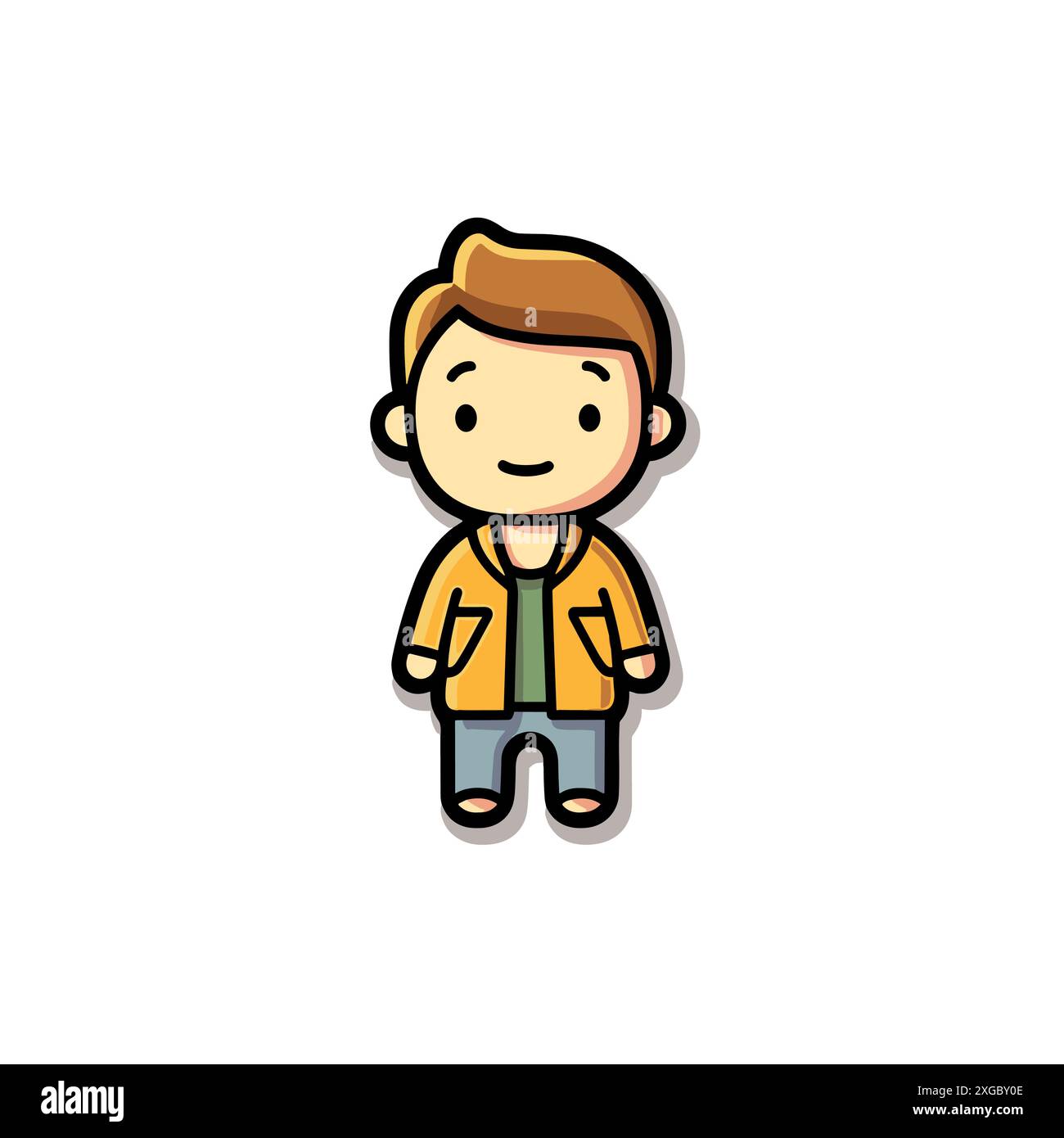 Cartoon boy character illustration, isolated on white background, cute ...