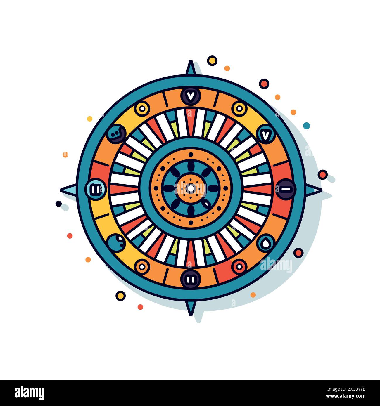 Cartoon colorful roulette wheel illustration, isolated on white ...