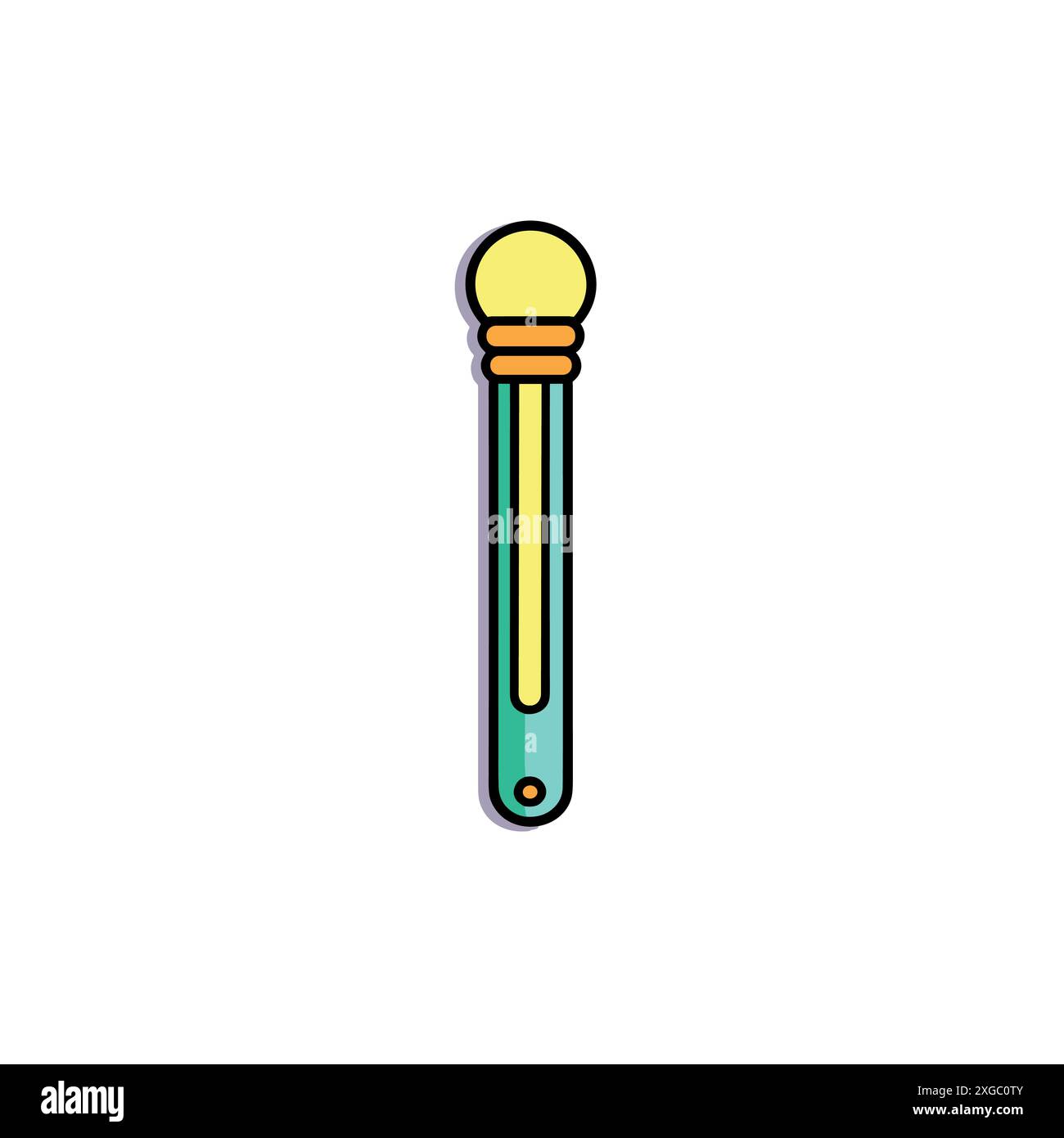Illustration of a Yellow Magic Wand with Green Handle and Simple Design ...