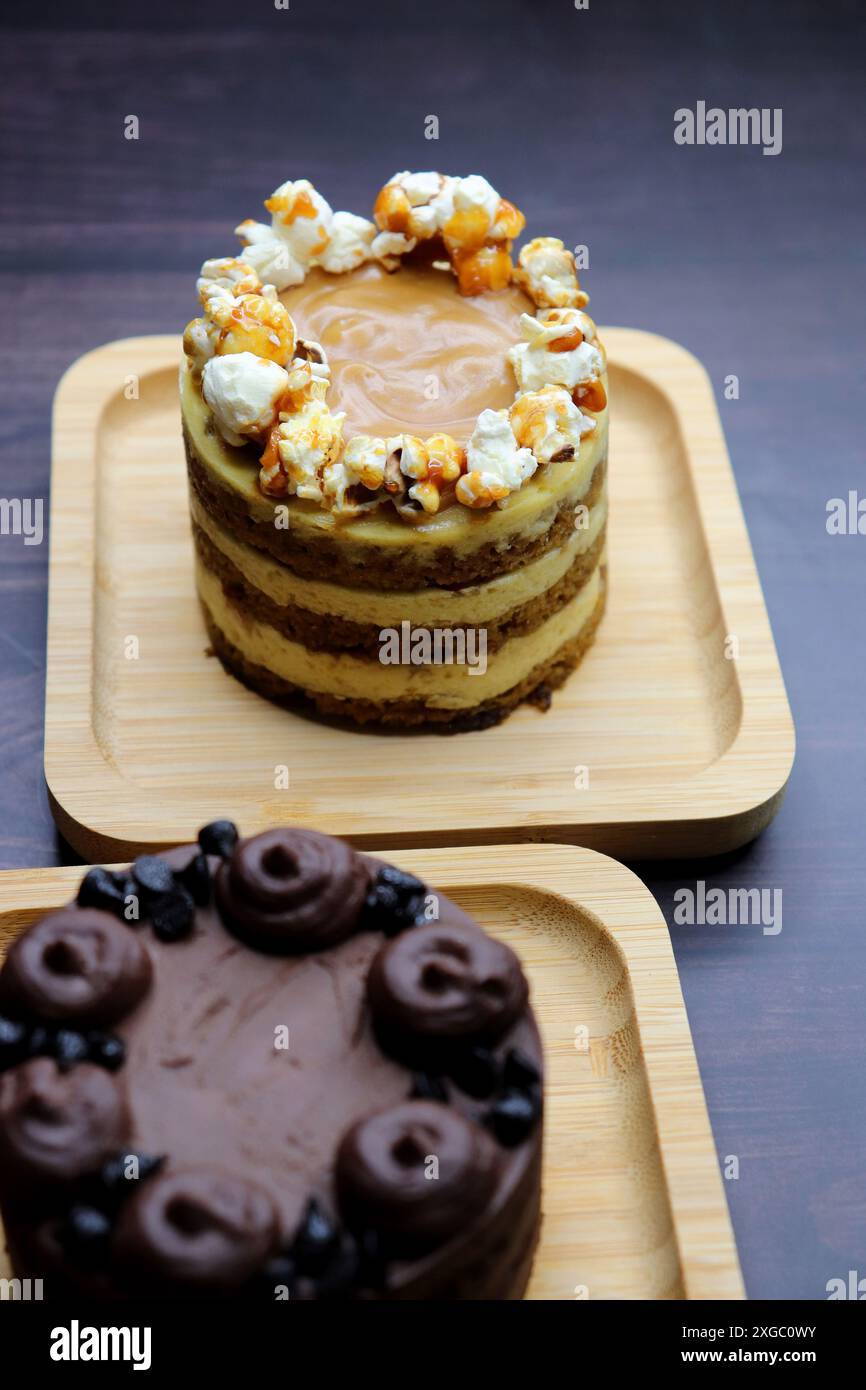 Assorted Seasonal mini cakes. Hazelnut, Opera, Salted Caramel, and ...