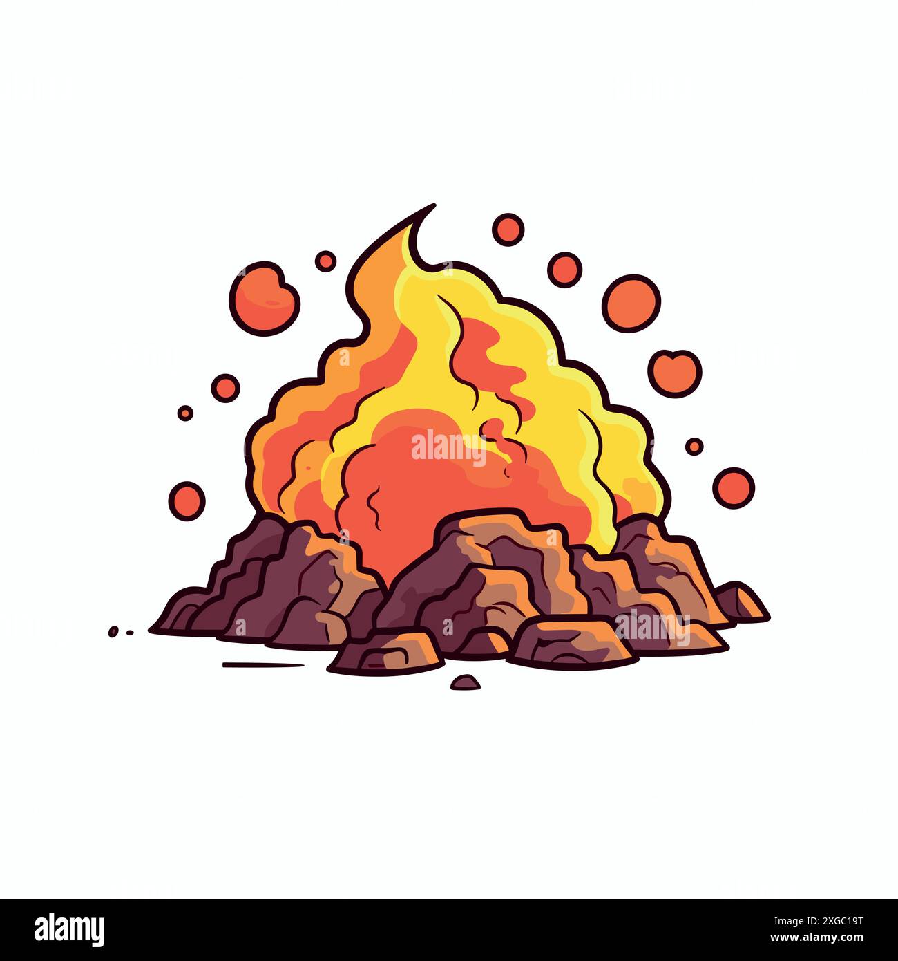 Red lava rocks Stock Vector Images - Alamy