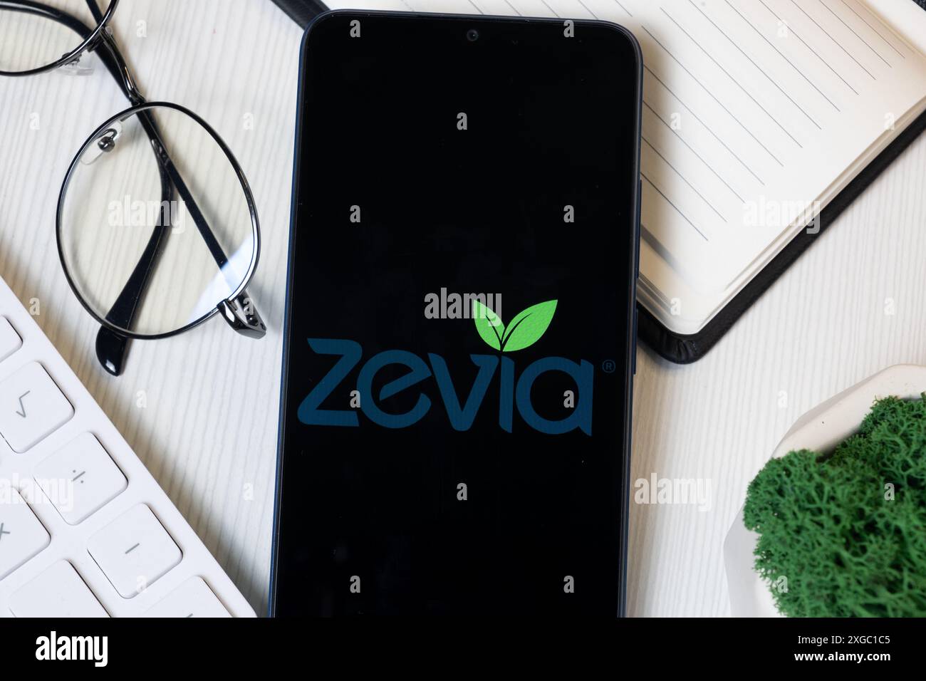 New York, USA - 11 June 2024: Zevia Logo on Phone Screen, Company Icon ...