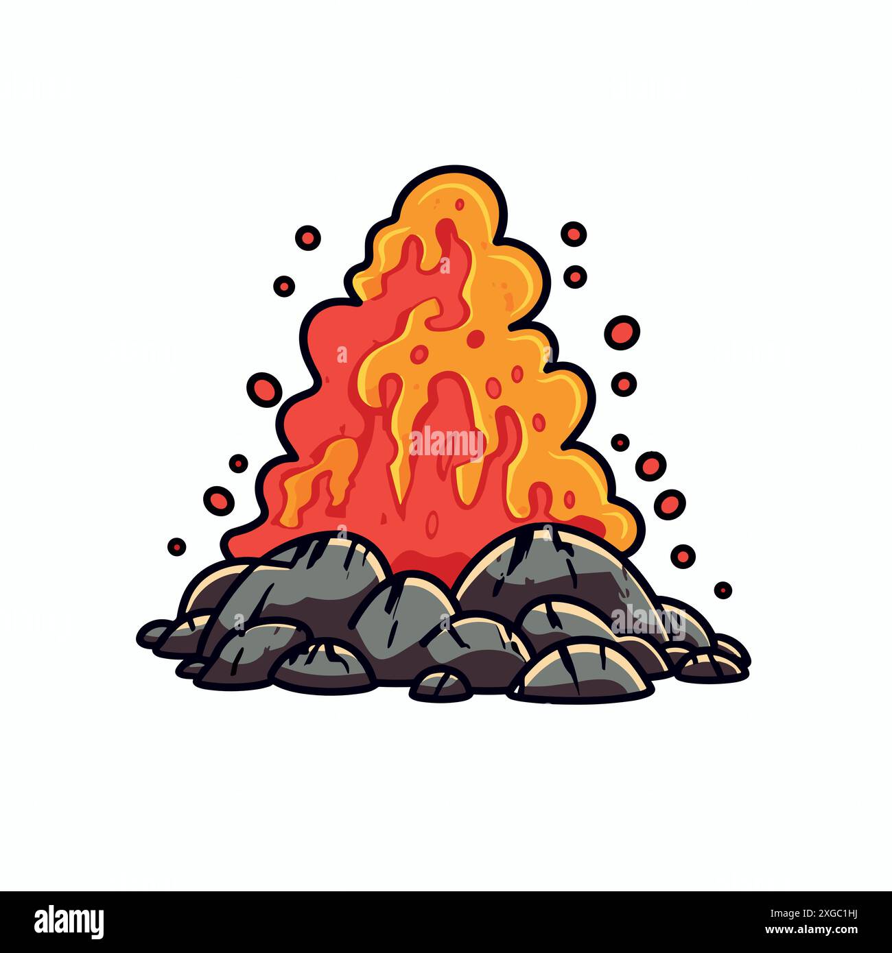 Lava flow drawing illustration Stock Vector Images - Alamy