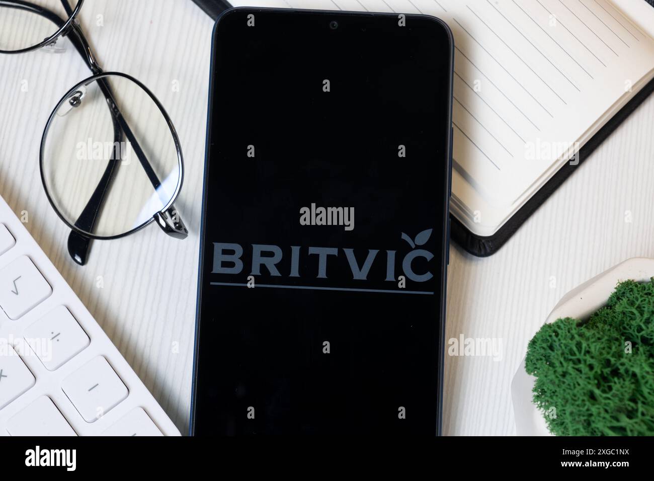New York, USA - 11 June 2024: Britvic Logo on Phone Screen, Company ...