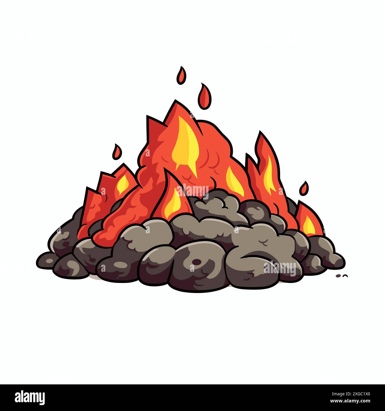 Lava flow drawing illustration Stock Vector Images - Alamy