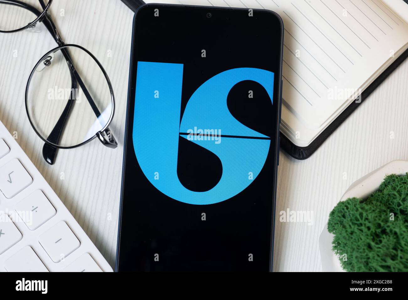 New York, USA - 11 June 2024: Sabesp Logo on Phone Screen, Companhia de ...