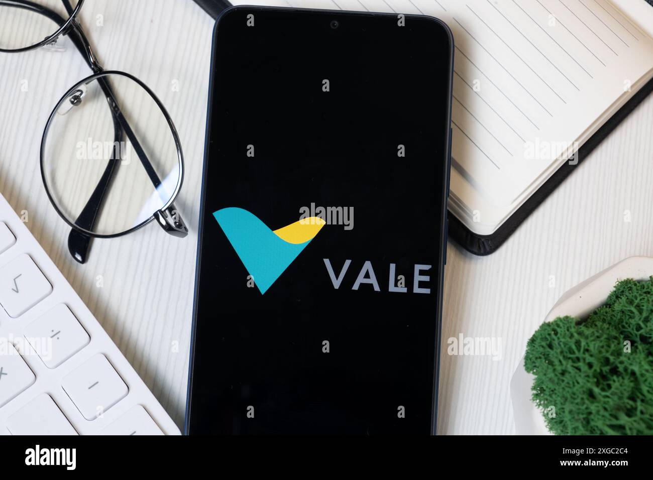 New York, USA - 11 June 2024: Vale Logo on Phone Screen, Company Icon ...