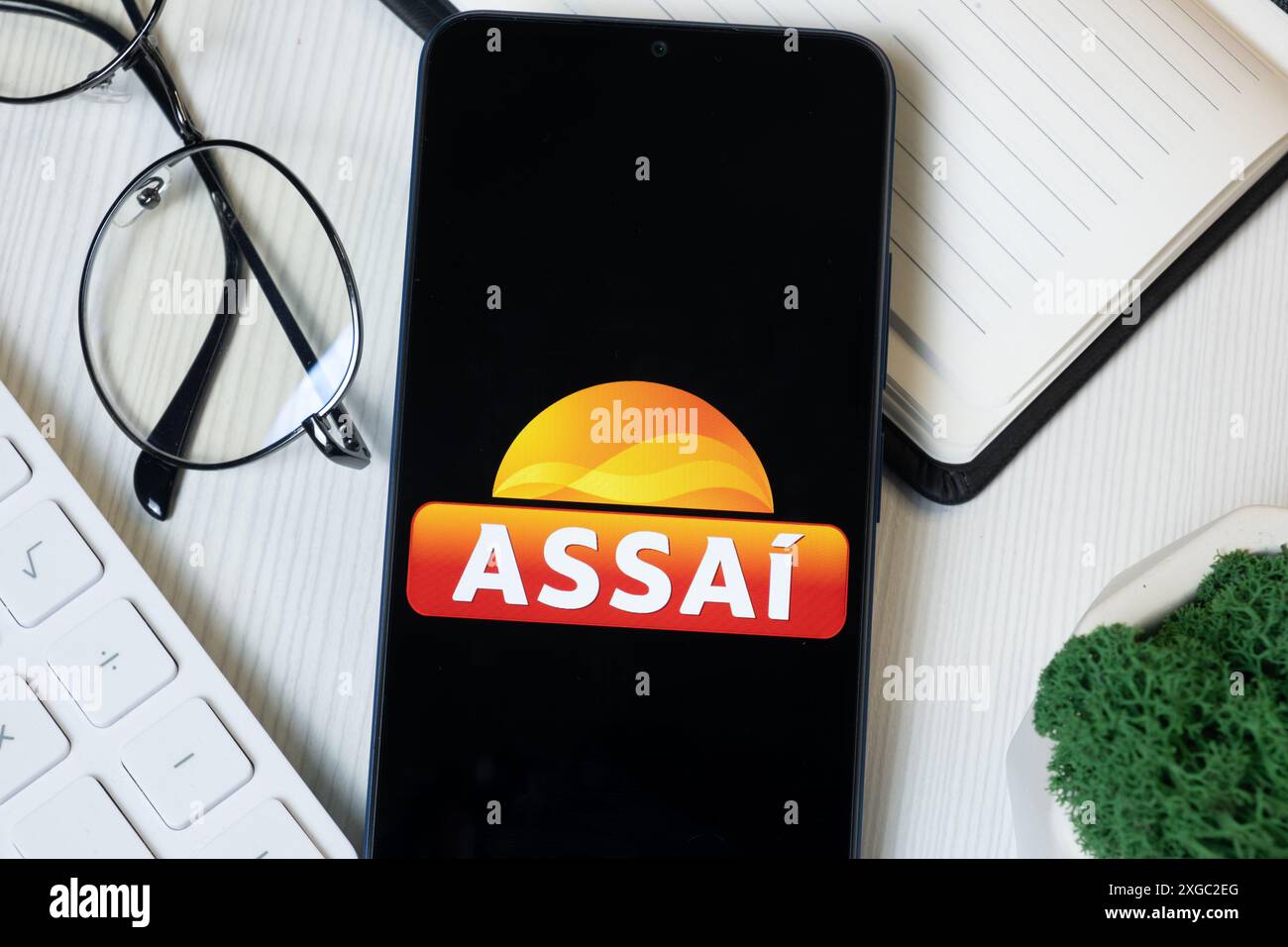 New York, USA - 11 June 2024: Assai Atacadista Logo on Phone Screen ...