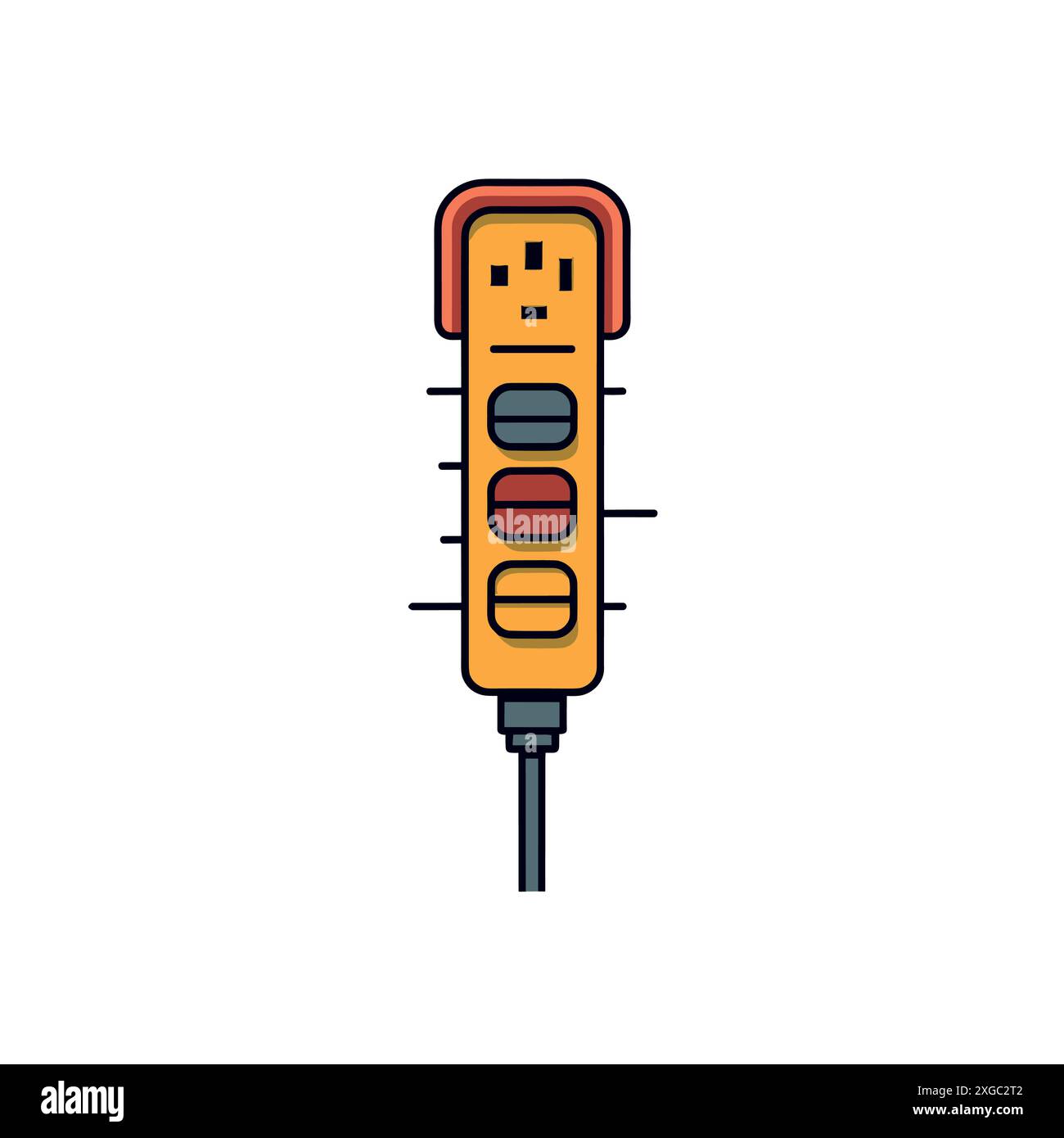 Cartoon Electric Power Strip in Orange and Yellow Stock Vector Image ...