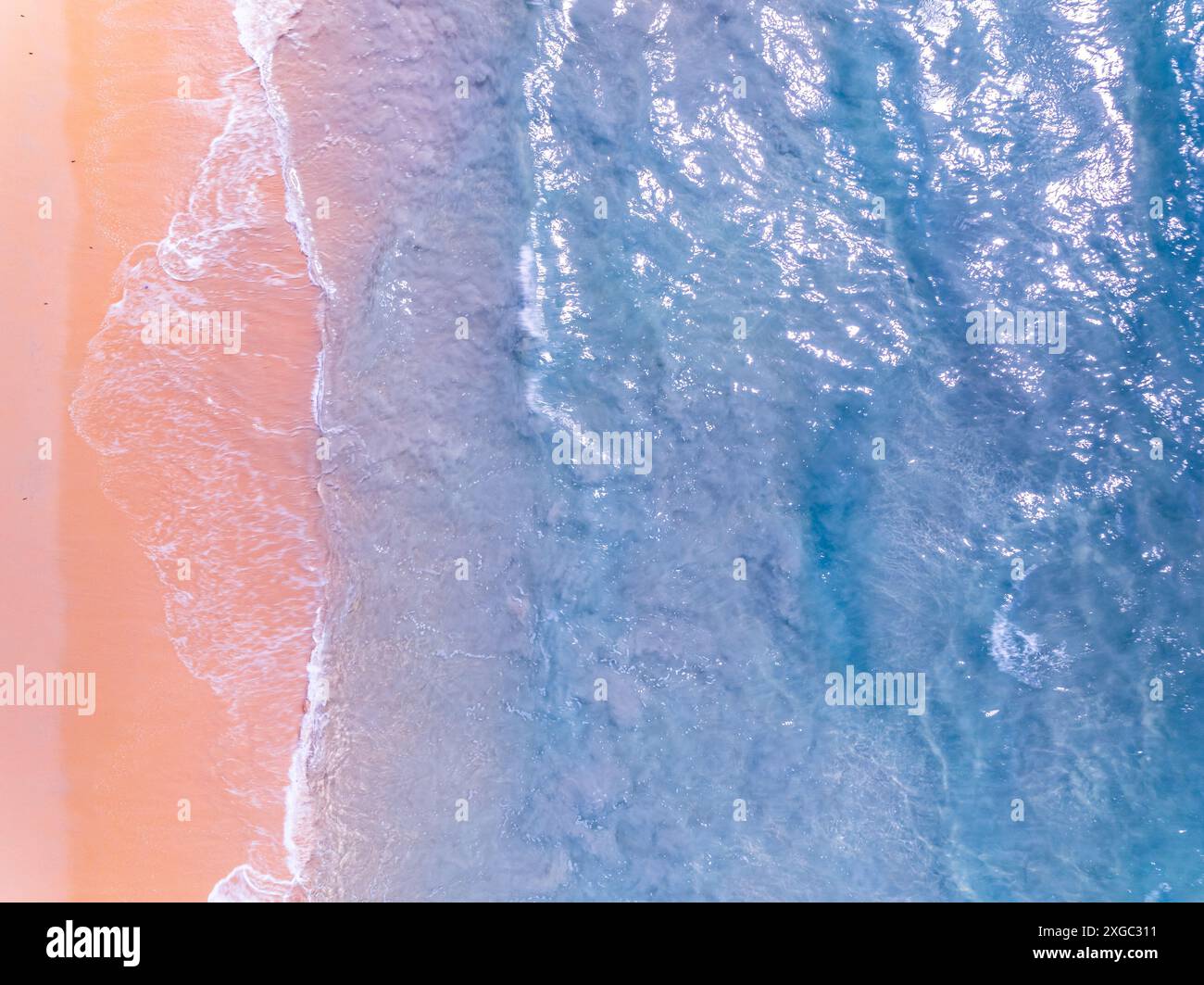 Aerial top view nature background of waves crashing in the ocean sea ...