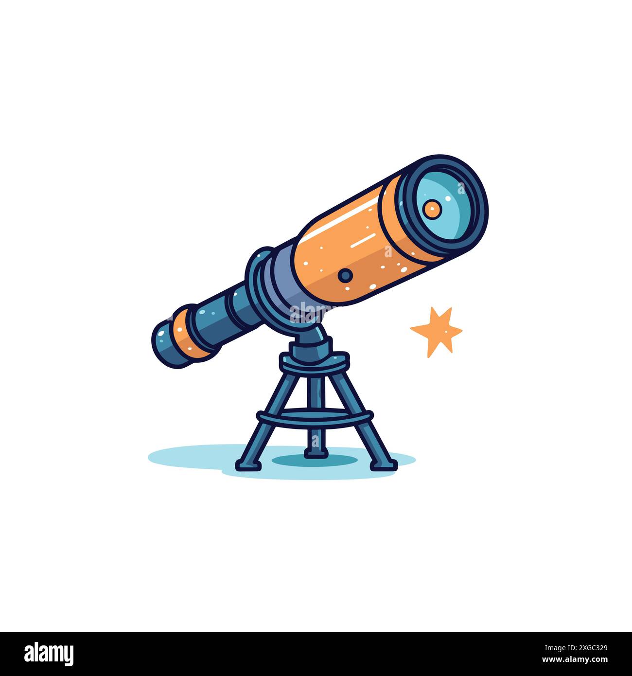 Colorful Telescope With Starry Night Sky Background Stock Vector Image ...
