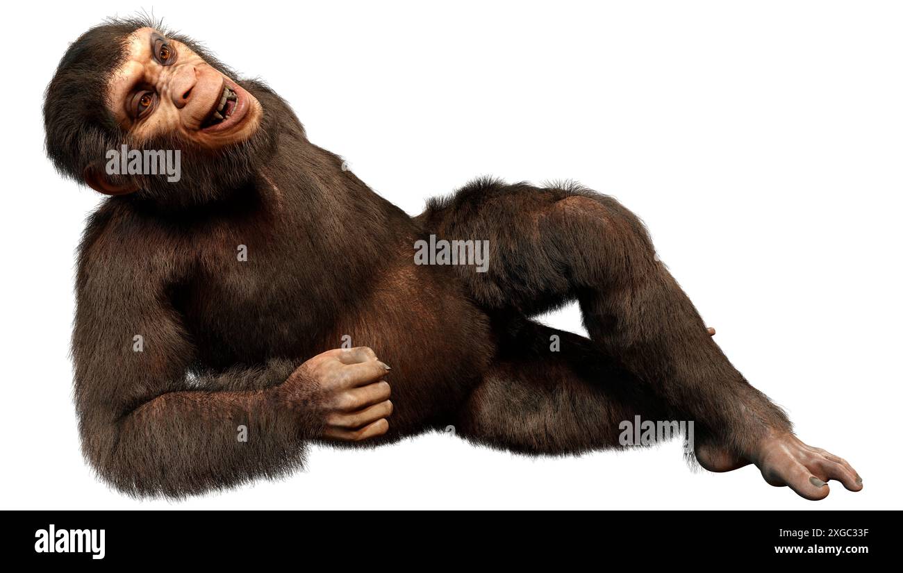 3D rendering of a big chimpanzee ape isolated on white background Stock ...