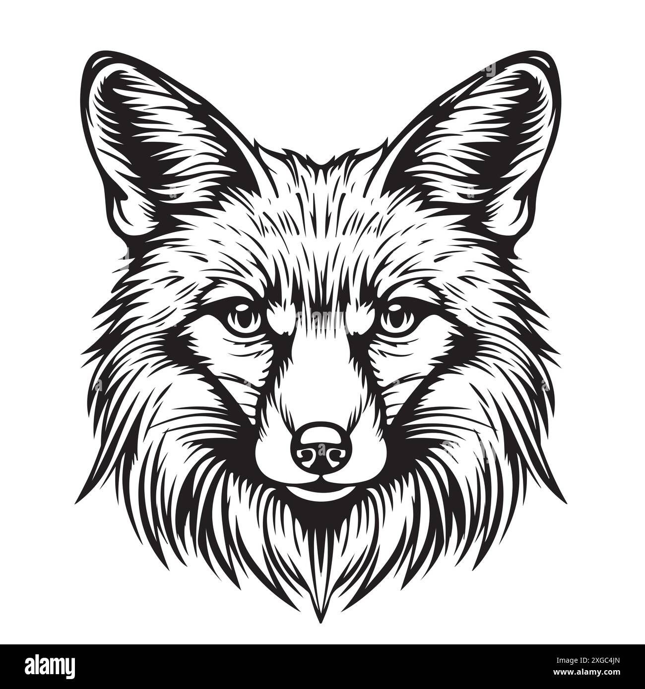 Fox face sketch hand drawn in doodle style illustration Stock Vector ...