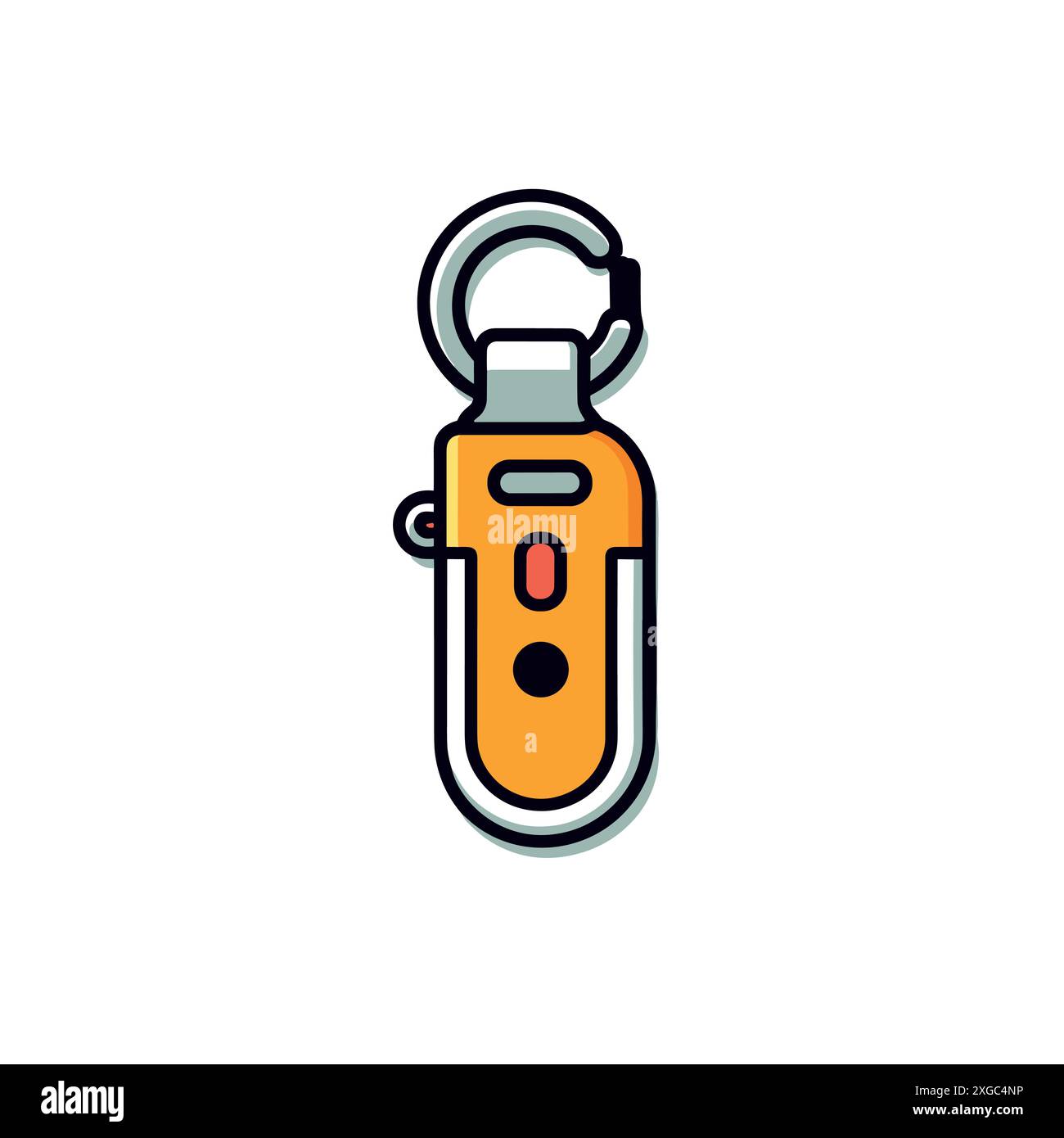Cartoon Illustration Of Yellow Measuring Tape With Clip Stock Vector ...