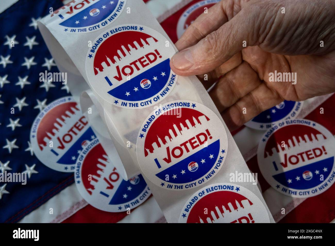 Still Life of Voting Proof Stickers, 2024, NYC, USA Stock Photo - Alamy