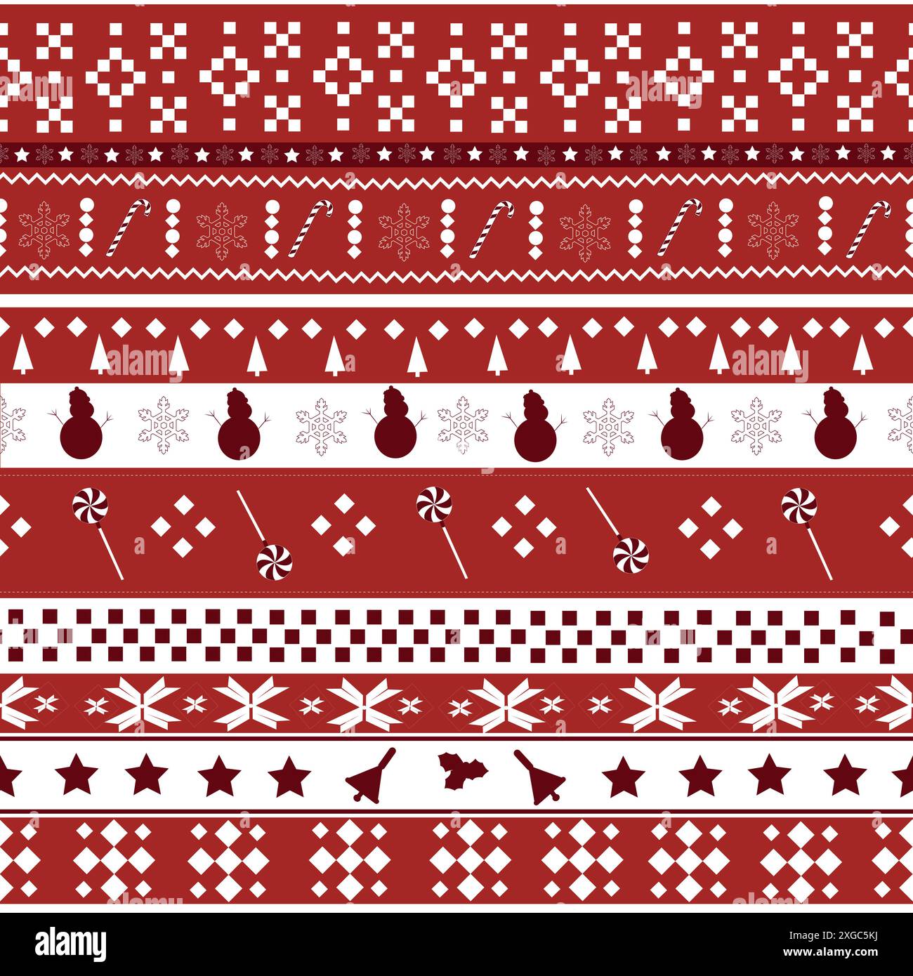 Christmas Jacquard mosaic pattern red background Stock Vector Image ...