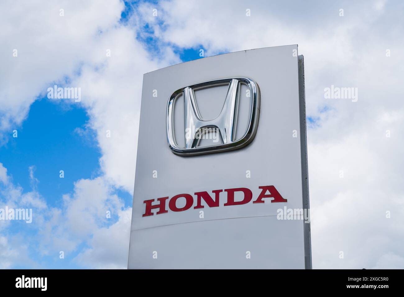 Telford, UK - July 8th 2024: Honda motor company logo and name outside ...