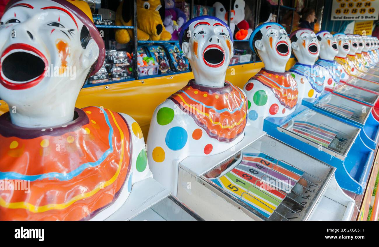 Tauranga New Zealand - April 15 2012; A row of sideshow carnival game ...