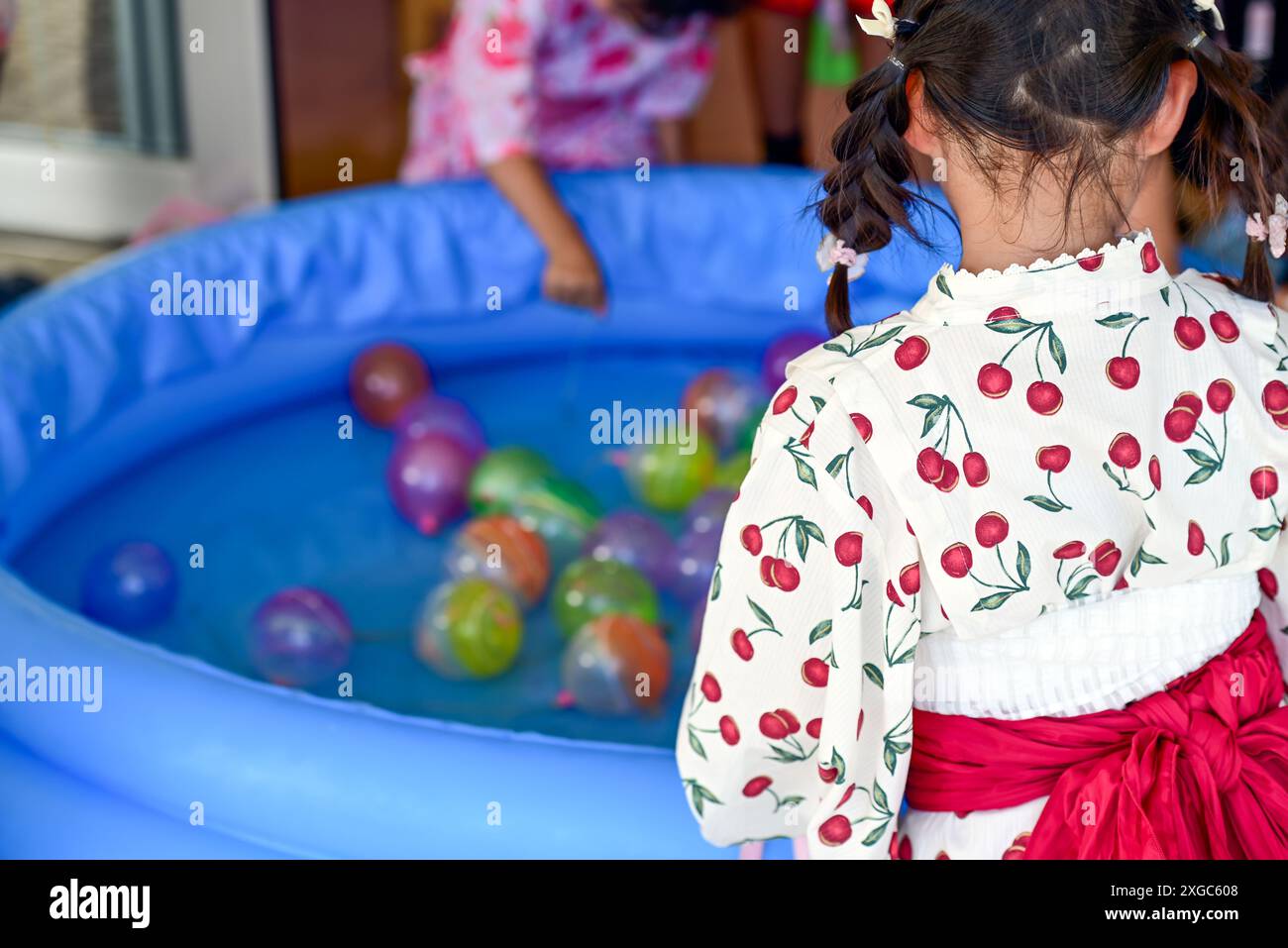 Yo-yo fishing - a Japanese summer festival game for kids also known as ...