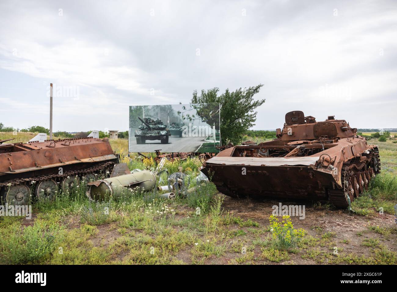 Various military vehicles are seen in the area of strategic missile ...