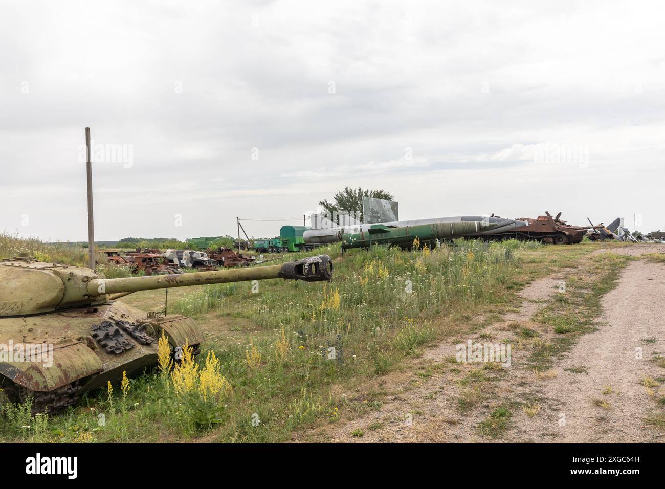 Various military vehicles are seen in the area of strategic missile ...