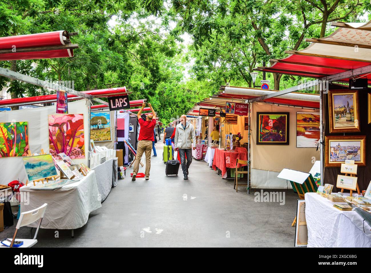 Artist and artworks at the Montparnasse Sunday art market - Boulevard ...