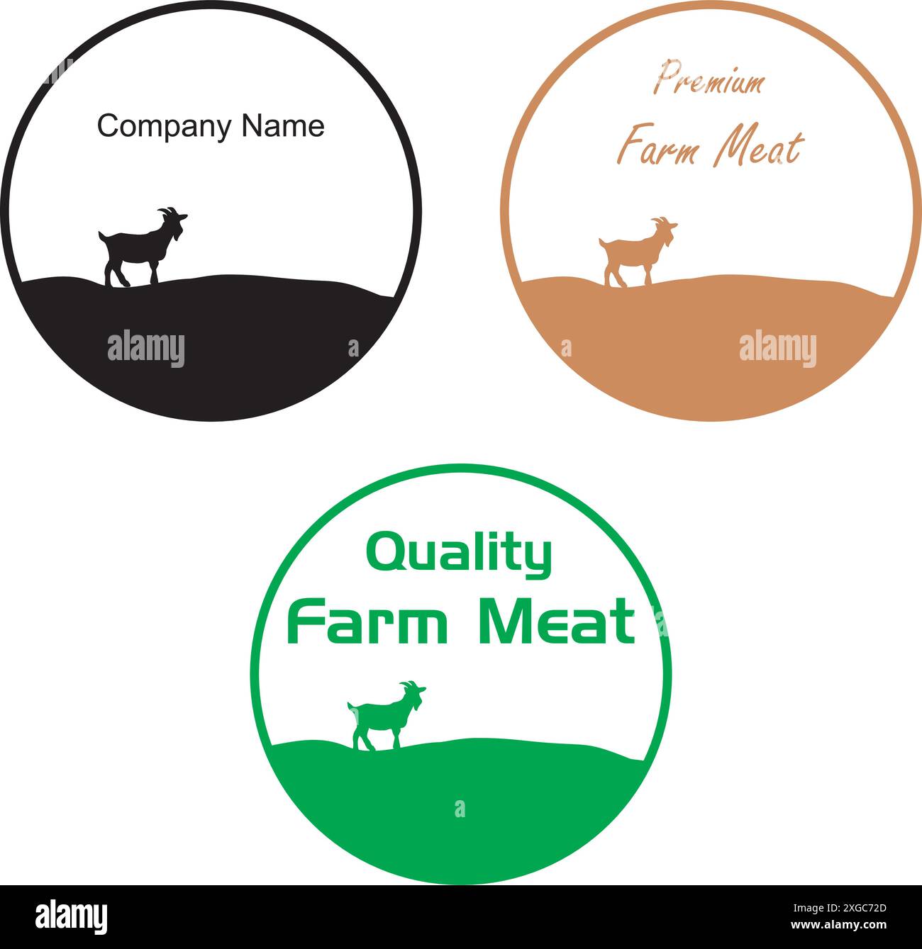 Premium goat meat quality seal on a white background Stock Vector Image ...