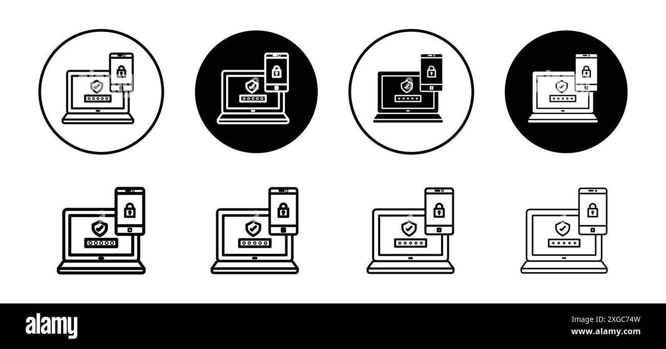 2FA Multifactor verification icon vector logo set collection for web app ui Stock Vector Image ...