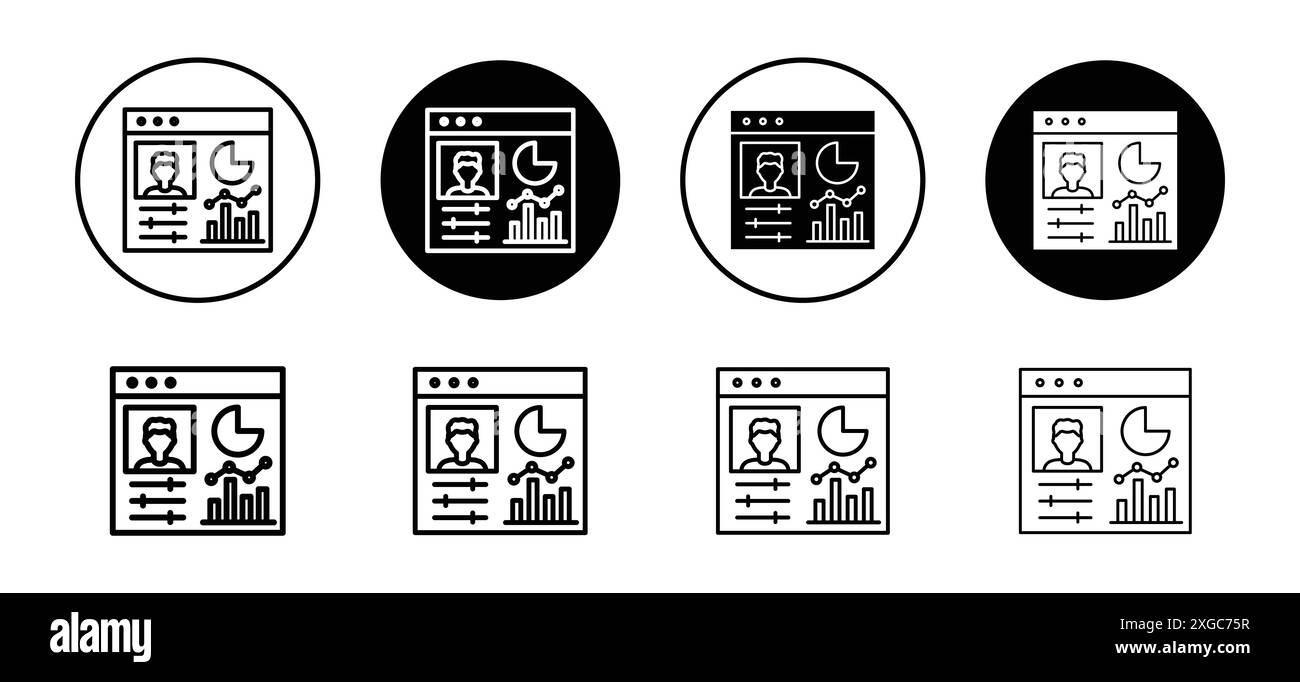 Admin Panel Icon Vector Logo Set Collection For Web App Ui Stock Vector