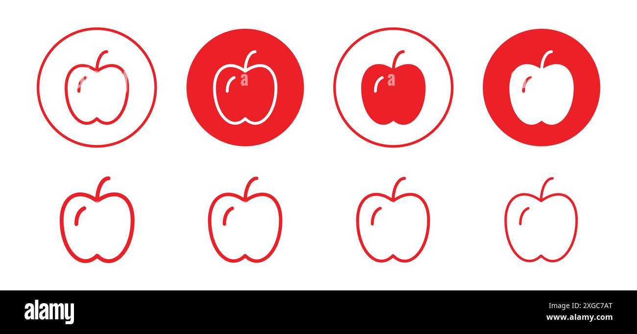 Apple icon vector logo set collection for web app ui Stock Vector Image ...
