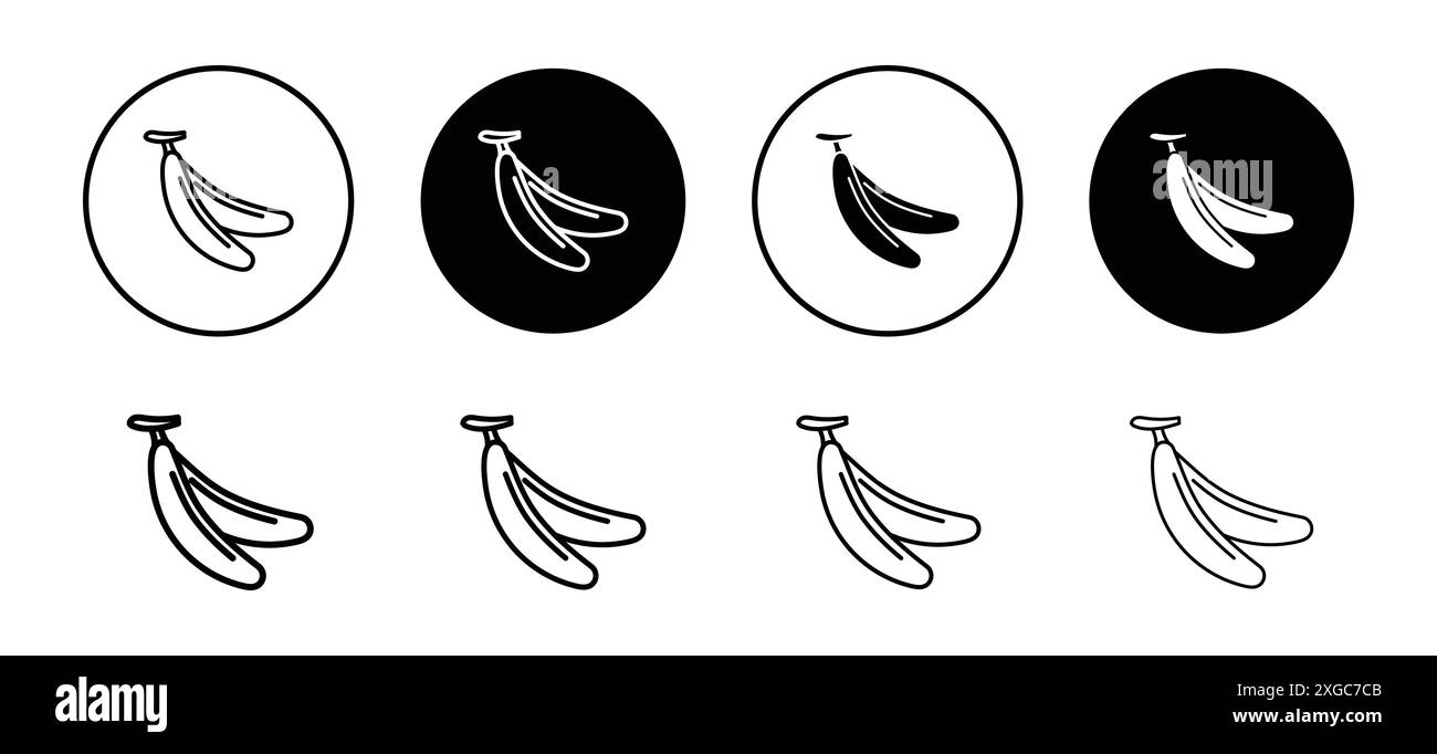 Banana icon vector logo set collection for web app ui Stock Vector ...