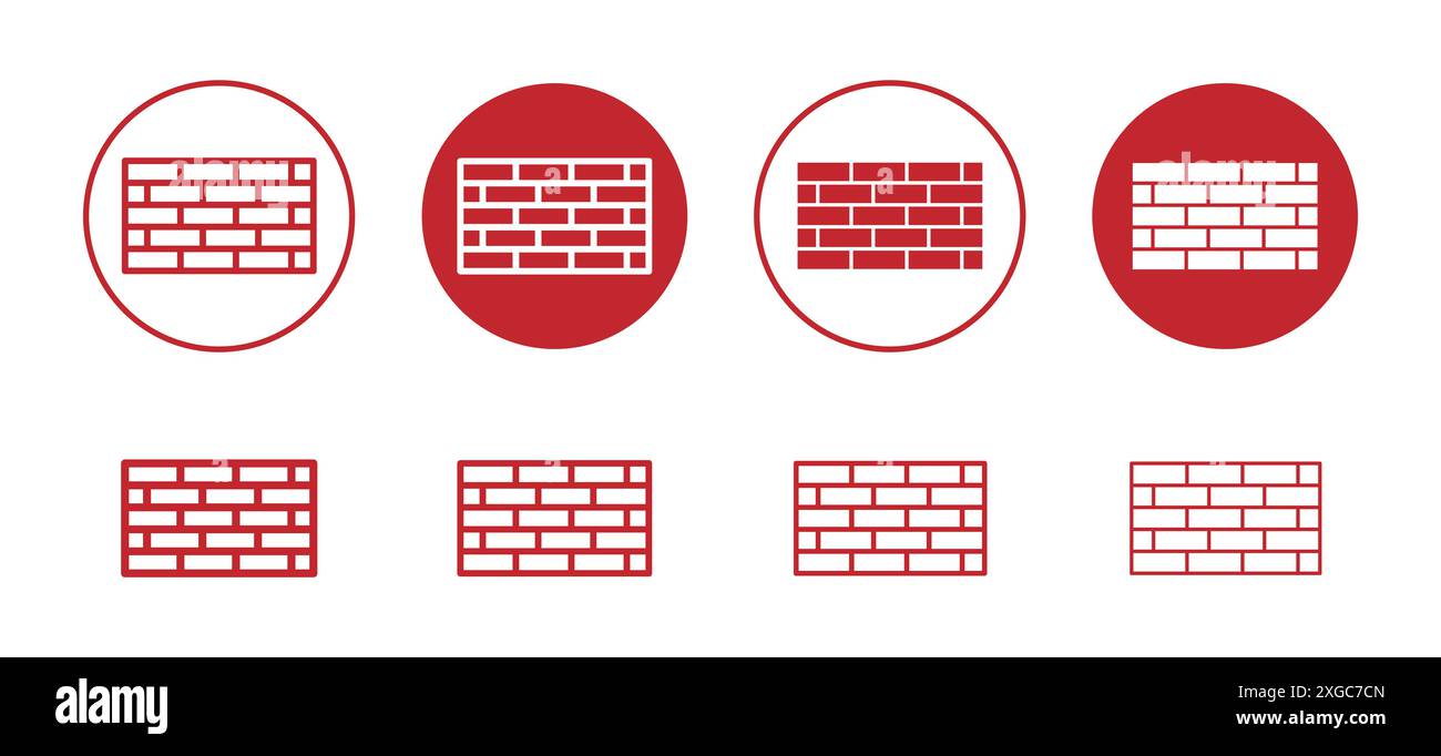 Brick wall icon vector logo set collection for web app ui Stock Vector ...